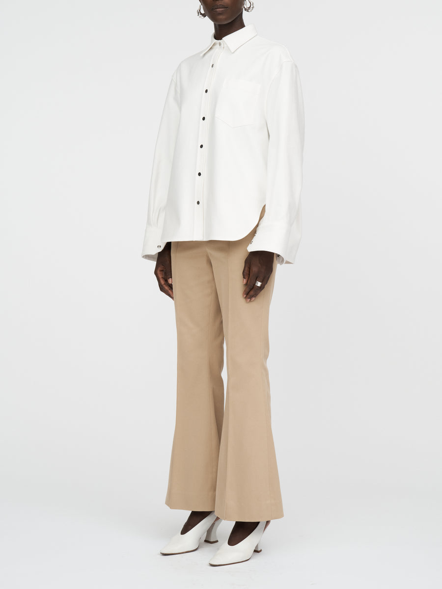 Oversized Snap Shirt in Snow White – Maria McManus