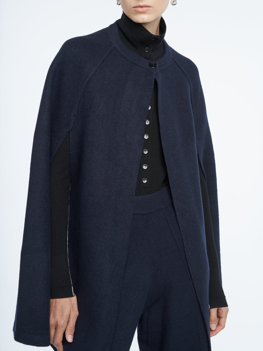 Felted Cape in Midnight Navy – Maria McManus