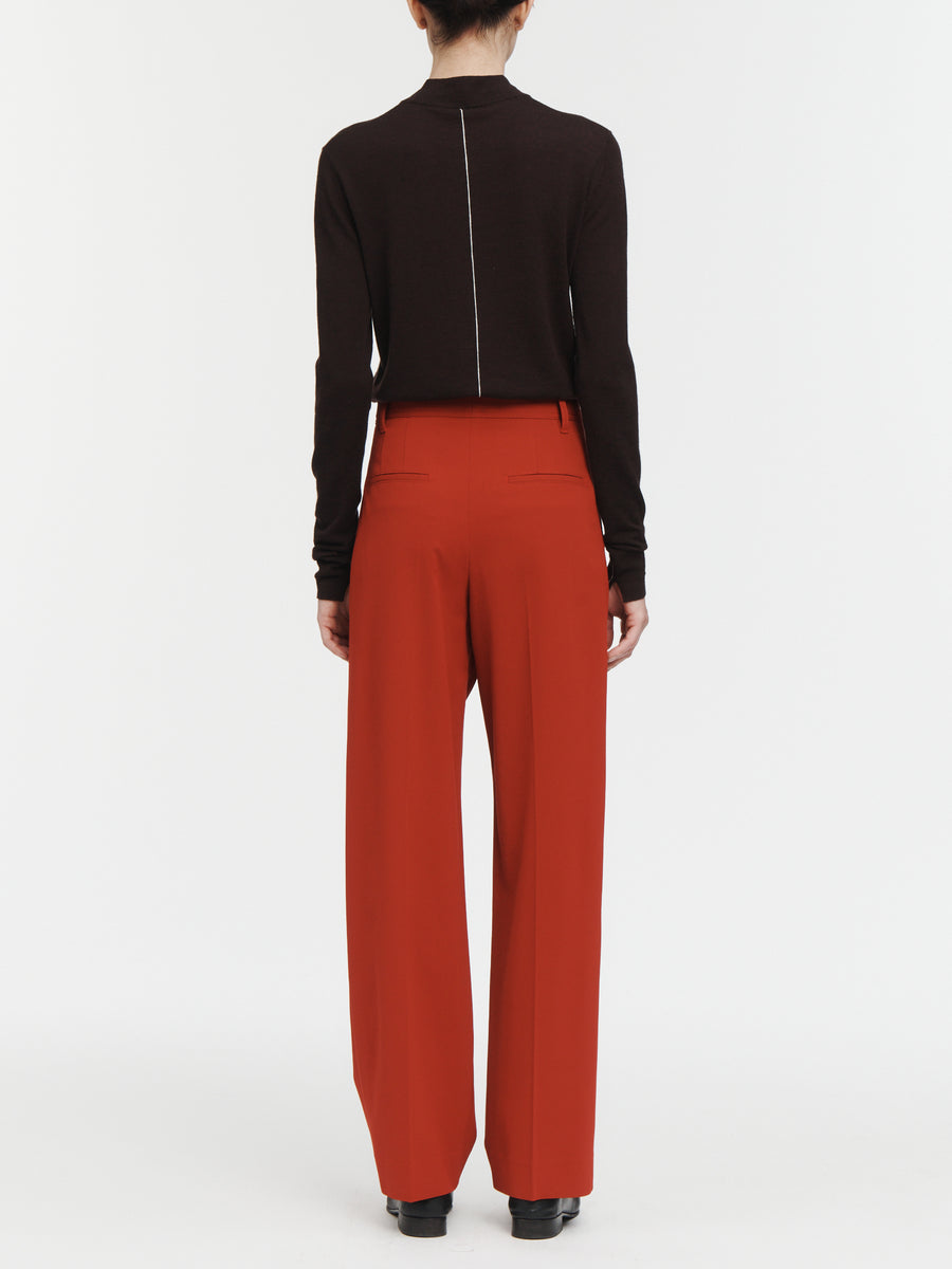 Mid Rise Single Pleat Front Trouser in Hunting Red – Maria McManus