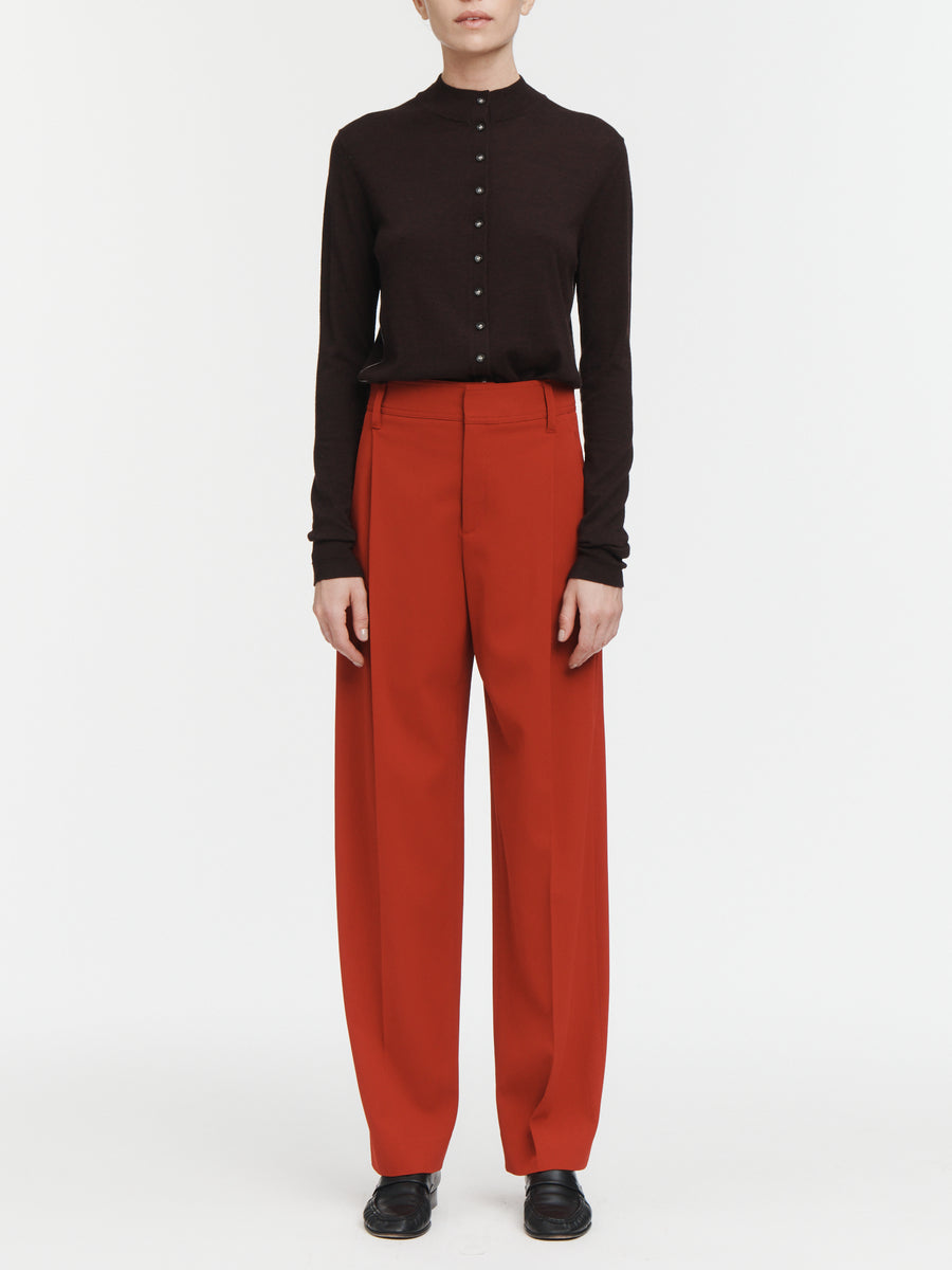 Mid Rise Single Pleat Front Trouser in Hunting Red – Maria McManus